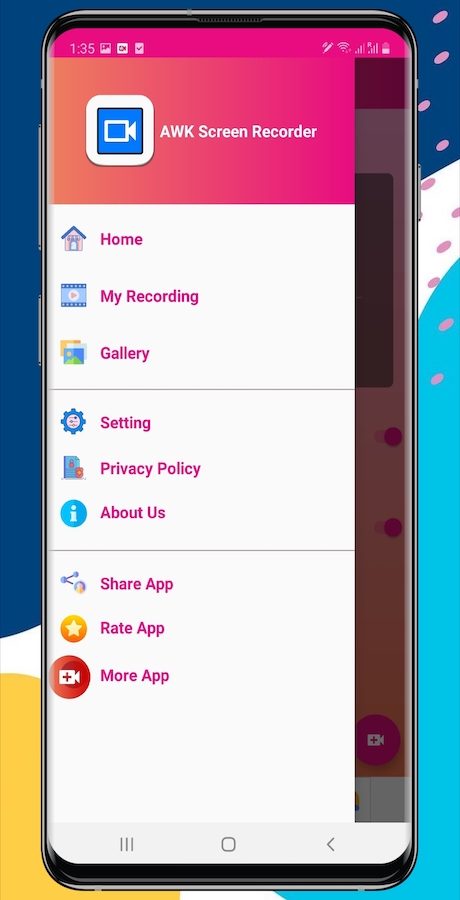 AWK Screen Recorder with Audio (Supported android 14 and SDK 34) by appworldking